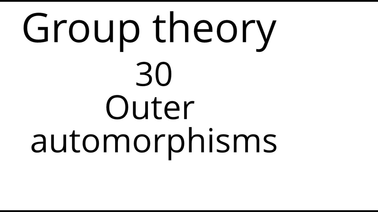 Group theory 30: Outer automorphisms - YouTube