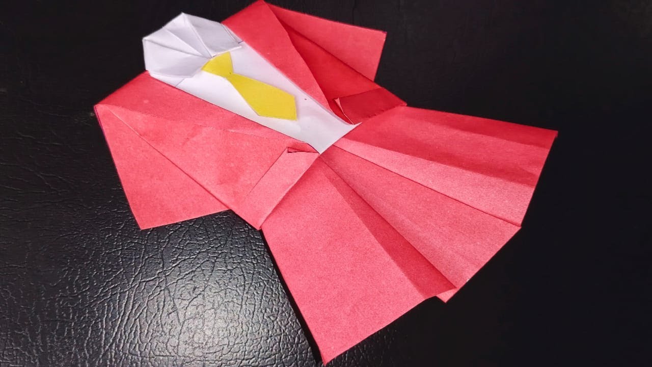 How to make easy colour paper school uniform, colour paper easy school ...