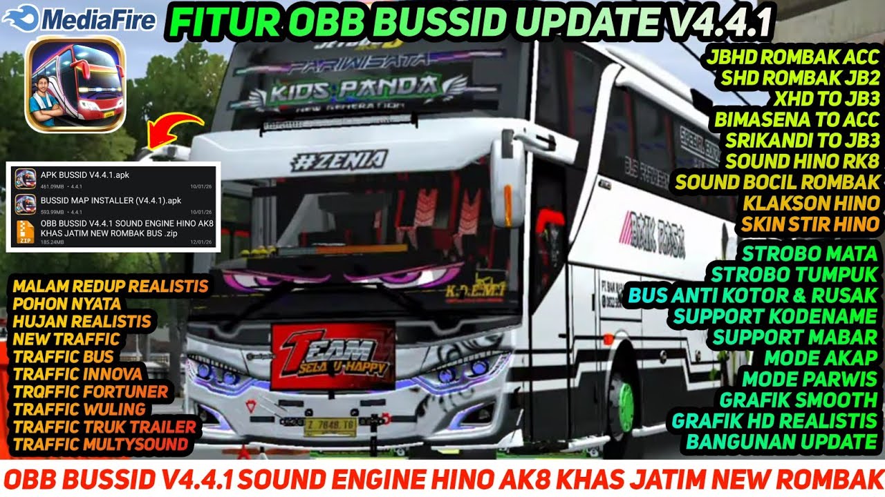 BUSSID V4.4.1 UPDATE 2025 || APK, MAP DAN OBB BUSSID SOUND ENGINE HINO ...