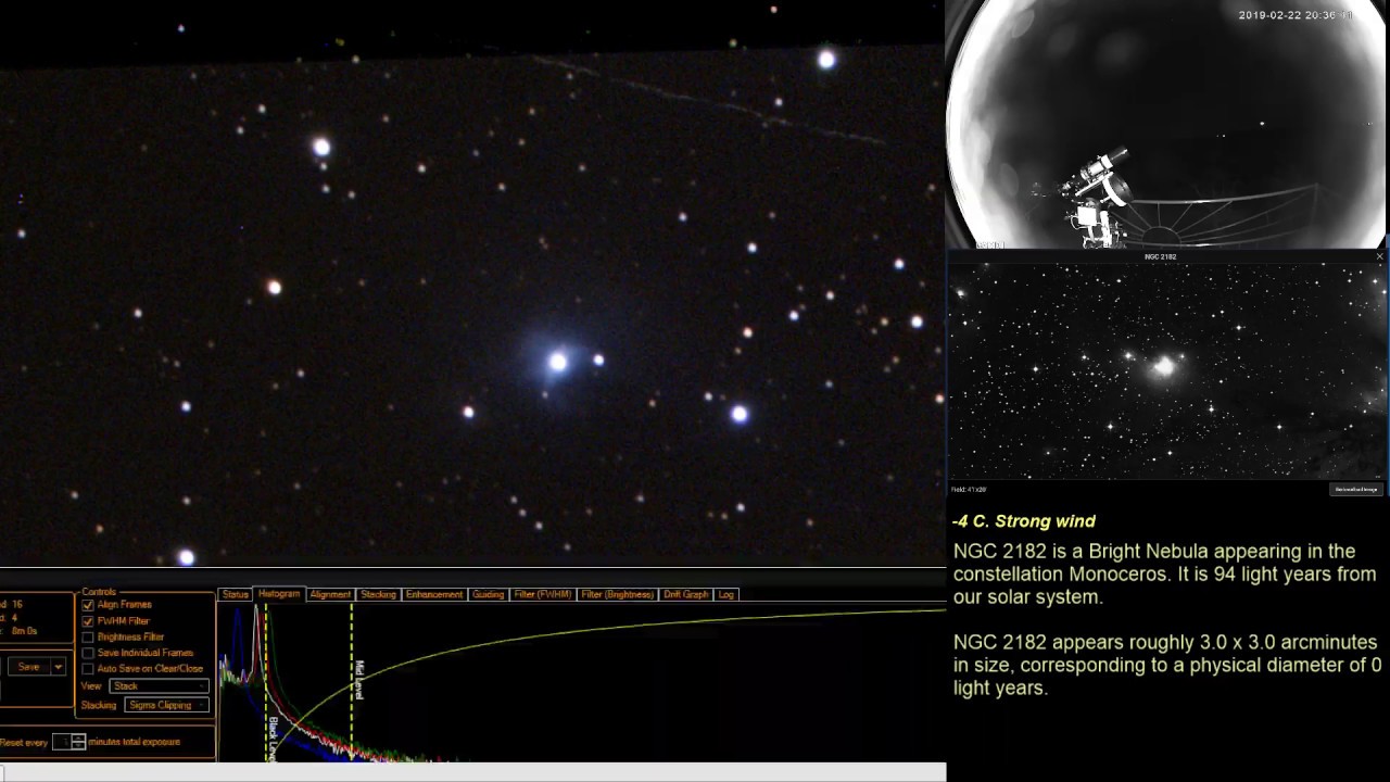Bright Nebula NGC 2182 observation.. Live cam. - YouTube