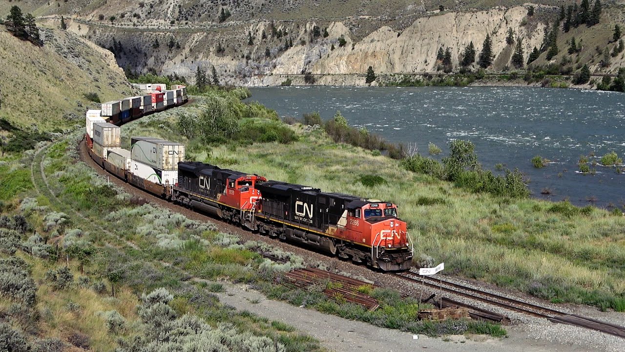 Massive CN Container Trains Snaking Thru Sharp Rail Curves In The ...