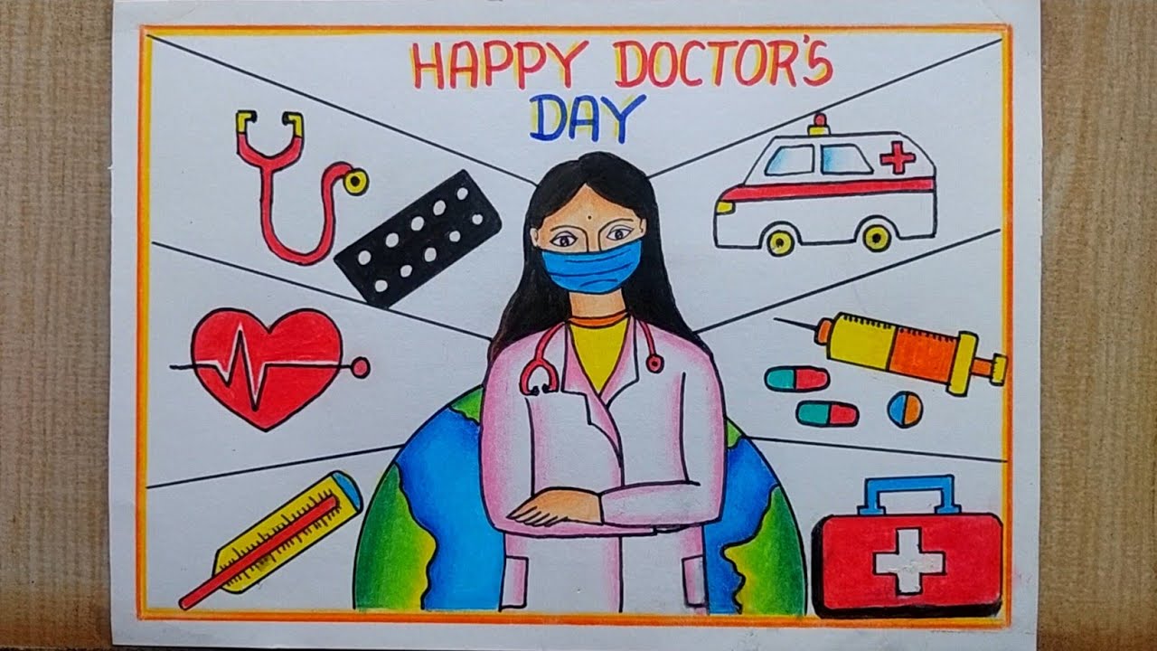 Doctors day drawing, 1st July| National Doctors Day drawing easy| Happy ...