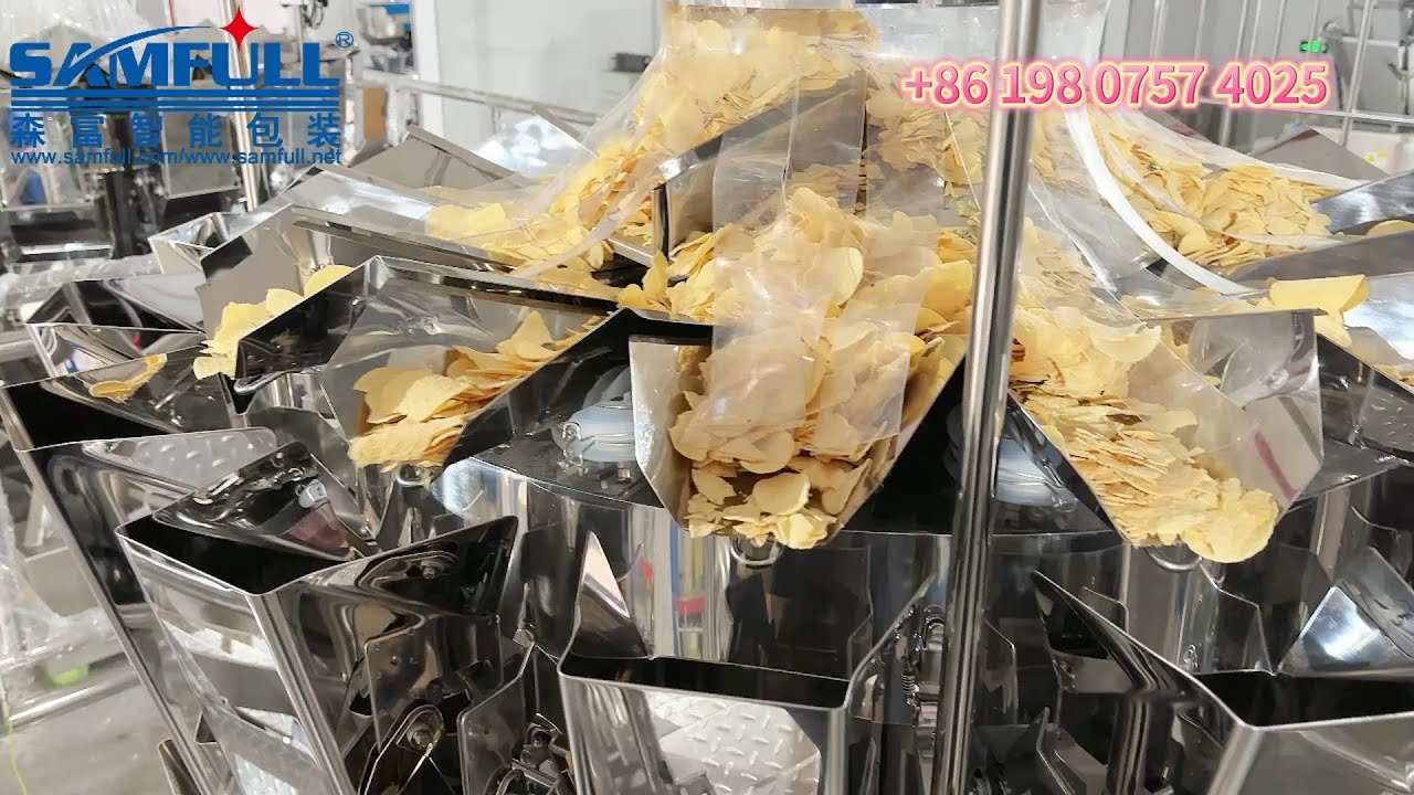 33g Potato chips high speed multi-head weigher vertical filling sealing ...