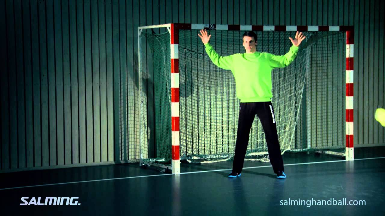 Salming Handball Goalkeeper - High one hand save - YouTube