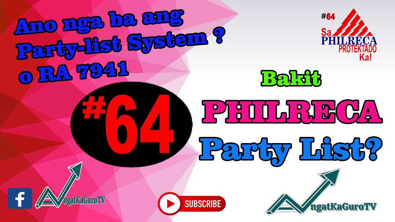 Ano ba ang PARTY LIST SYSTEM at bakit PHILRECA? - YouTube