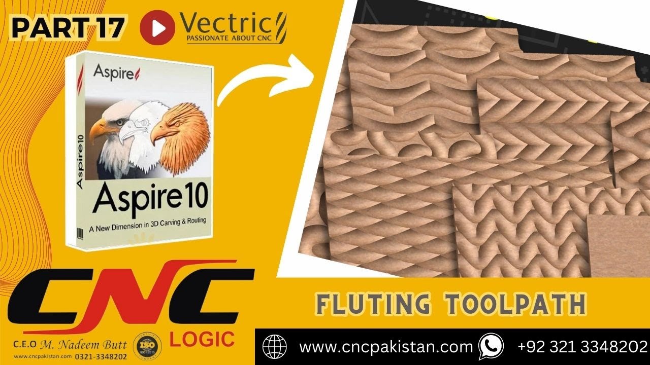 Aspire 10.5 Fluting Toolpath PART 17 Hindi Urdu - YouTube