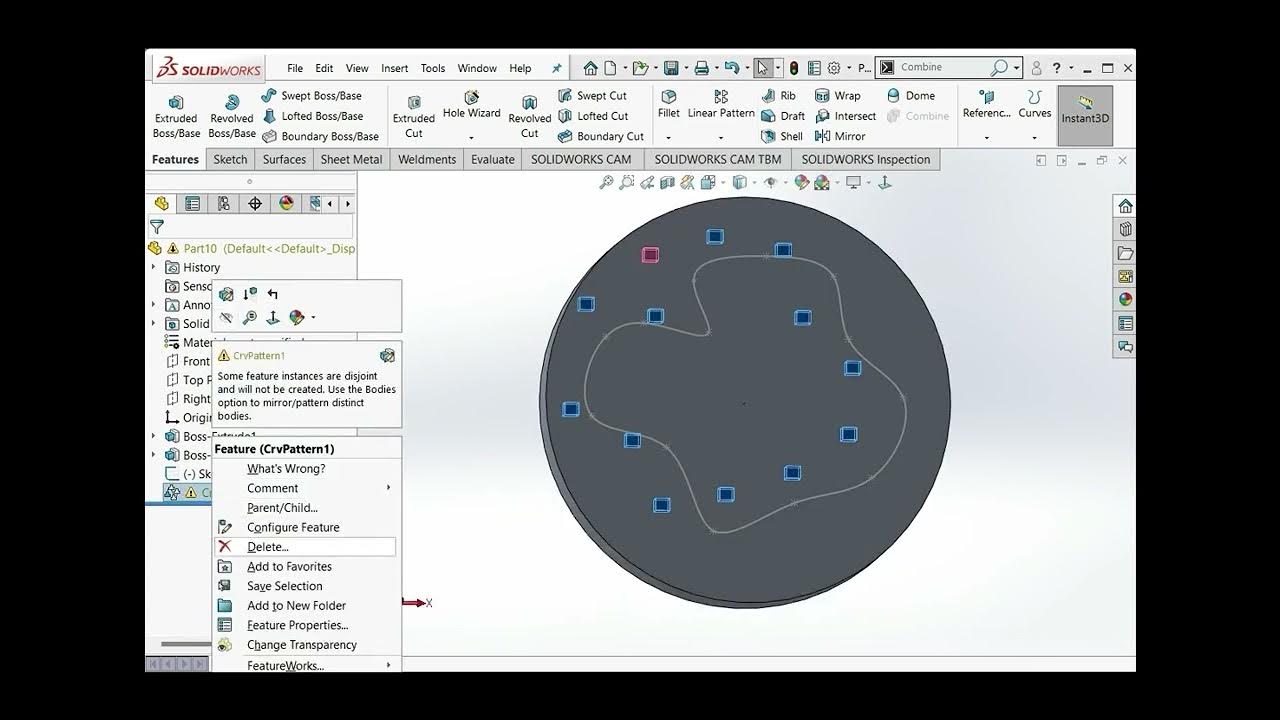 Patterns Curve and Sketch Driven Patterns - YouTube