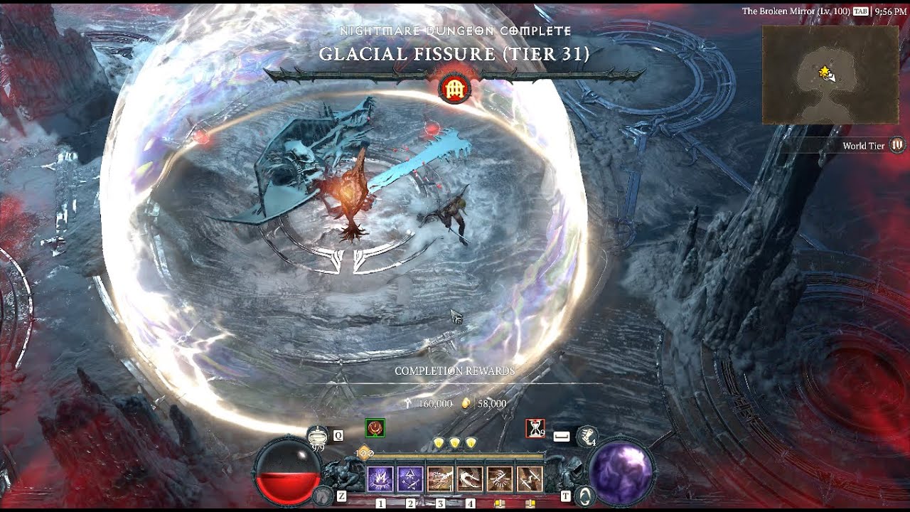 Diablo 4, Glacial Fissure, WT4 T31, Nightmare Dungeon Run, Rogue. he ...