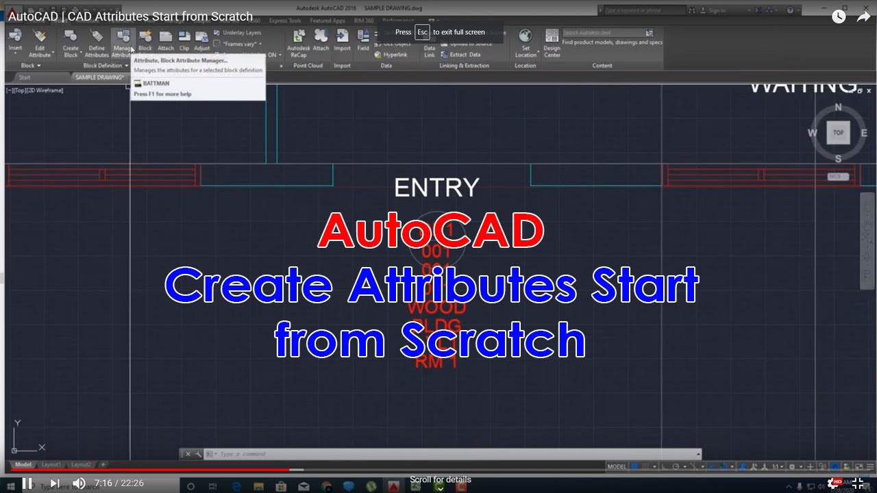 AutoCAD Tutorial How To Make CAD Attributes Start From Scratch AutoCAD Tutorial How To Make CAD Attributes Start From Scratch