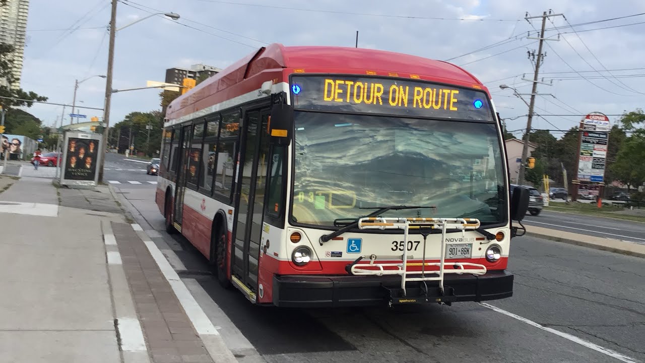 TTC Westbound Detouring Ride Video on 3507 on route 169B Hunttingwood ...