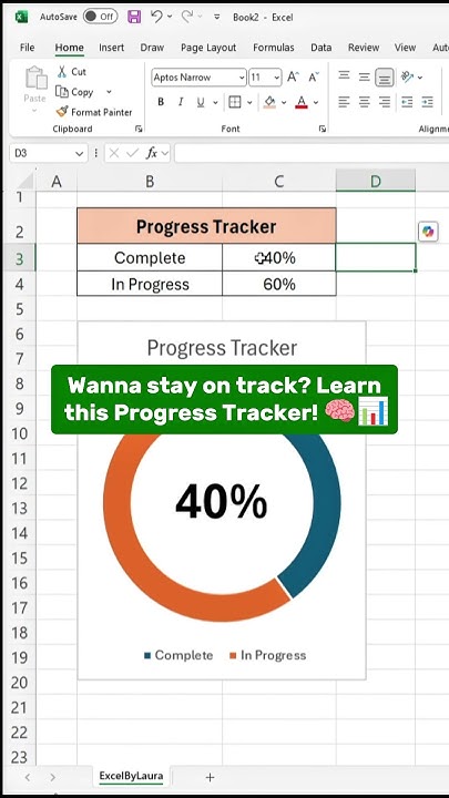 Do progress tracker in Excel like a PRO! #excel #exceltips #exceltricks #office #fyp #shorts # ...
