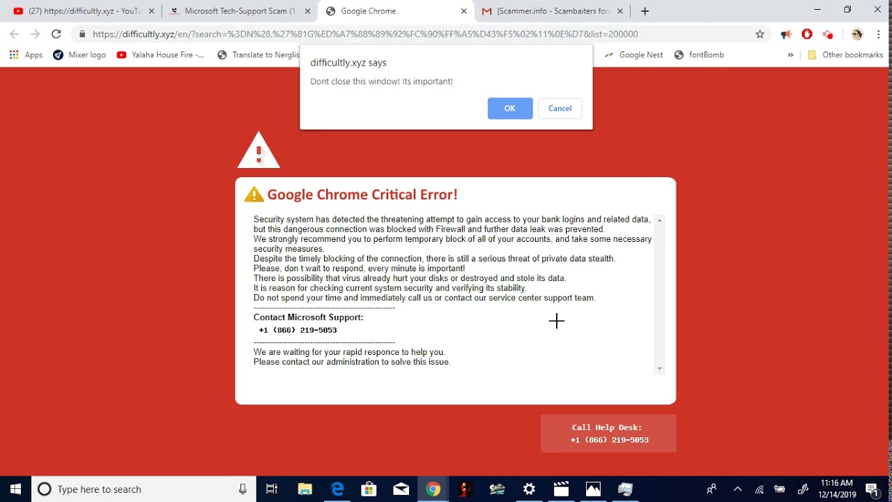 Stupid tech-support scam I received - YouTube