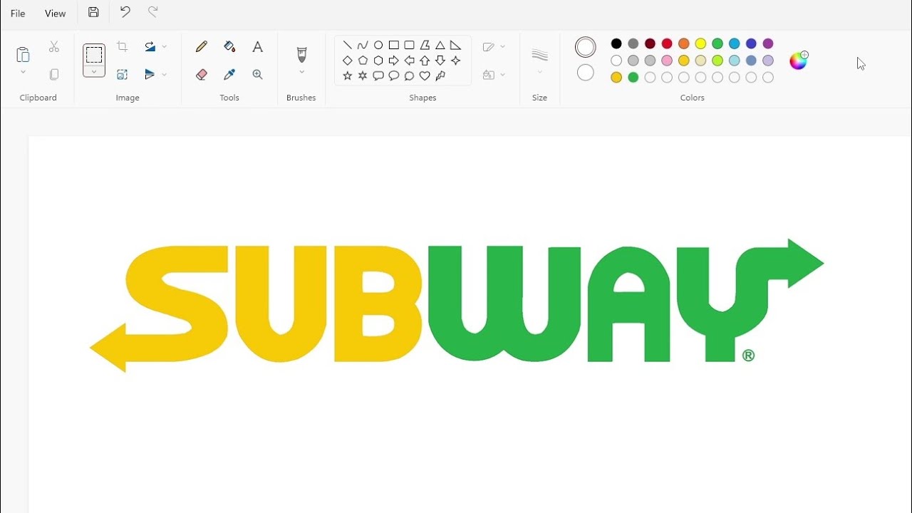 How to draw the Subway logo using MS Paint | How to draw on your ...