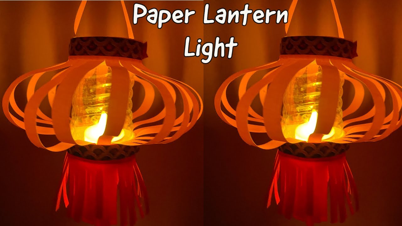 Paper lamp/lantern (Cathedral light) || How to make a pendant light out ...