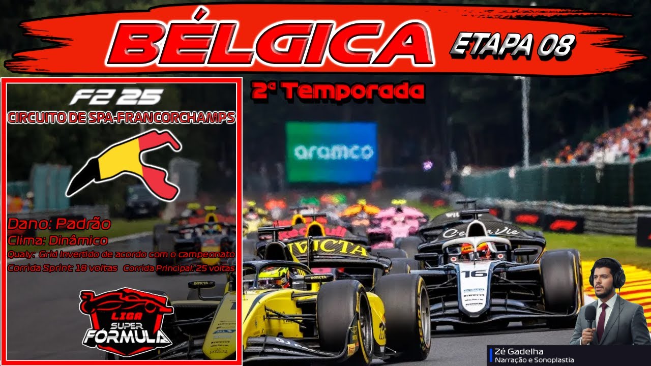 LIGA SUPER FORMULA - F2 2025 CROSSPLAY - GP DA BÉLGICA - Etapa 08/08 ...