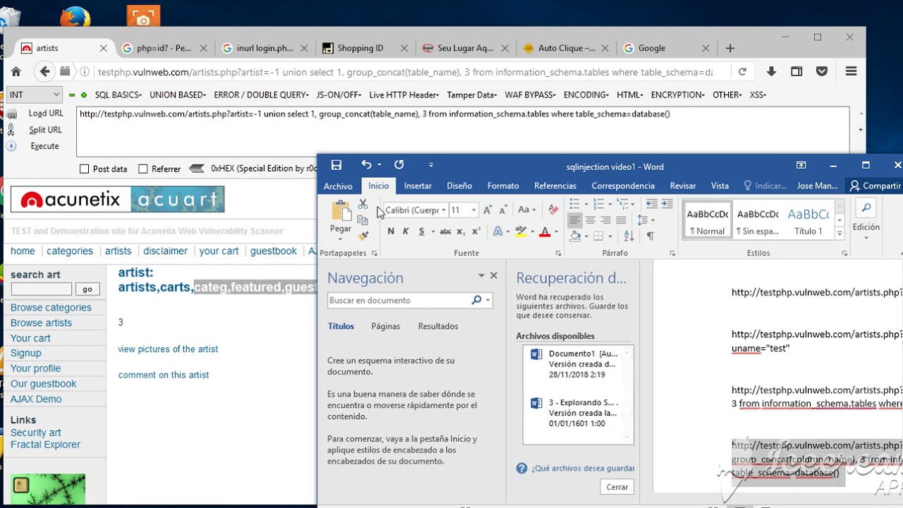 testphp.vulnweb - YouTube
