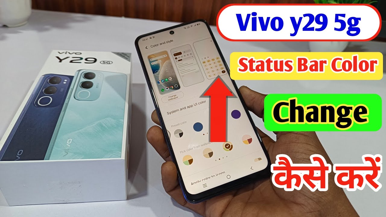 status bar color change Vivo y29 5g/Vivo y29 me color and style change ...