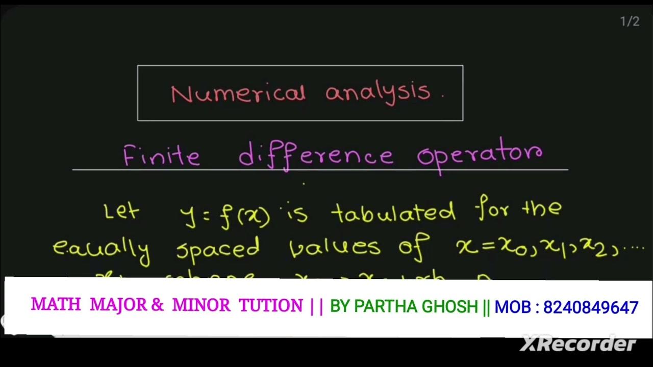 Numerical analysis(1) || finite difference operator || shift , forward difference || b.sc. math ...
