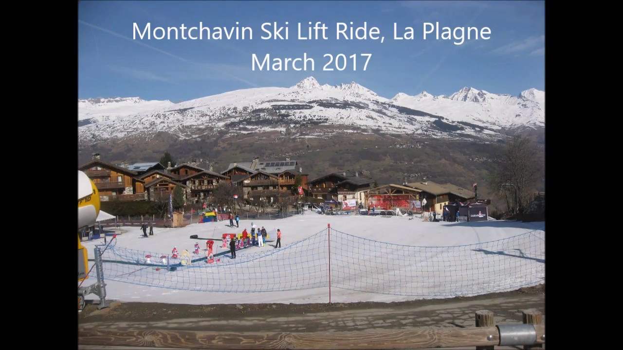 Montchavin Ski Lift Ride La Plagne France March 2017 - YouTube
