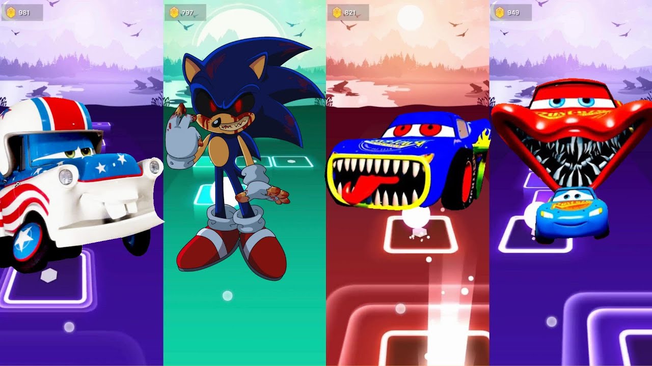 Coffin dance military car 🆚 sonic exe 🆚 mcqueen eater 🆚 car eater tiles ...