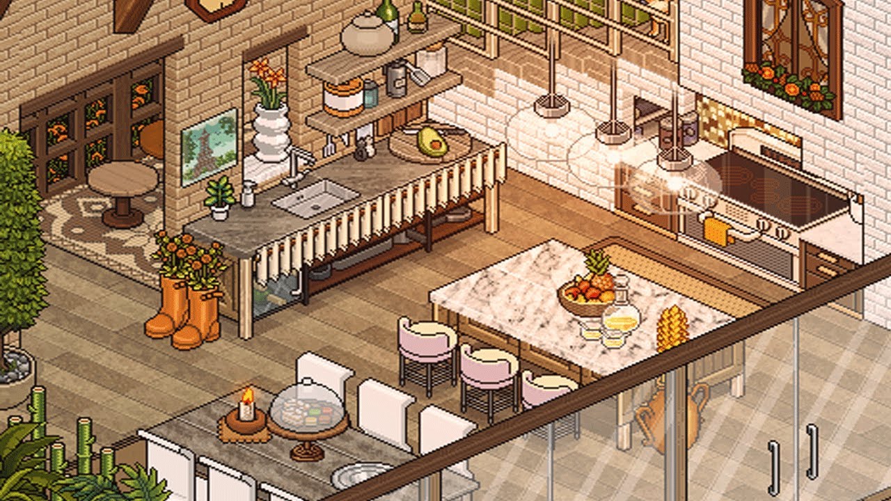 Country Kitchen🌾🍳||HABBO Speed Build Interior🛠 - YouTube