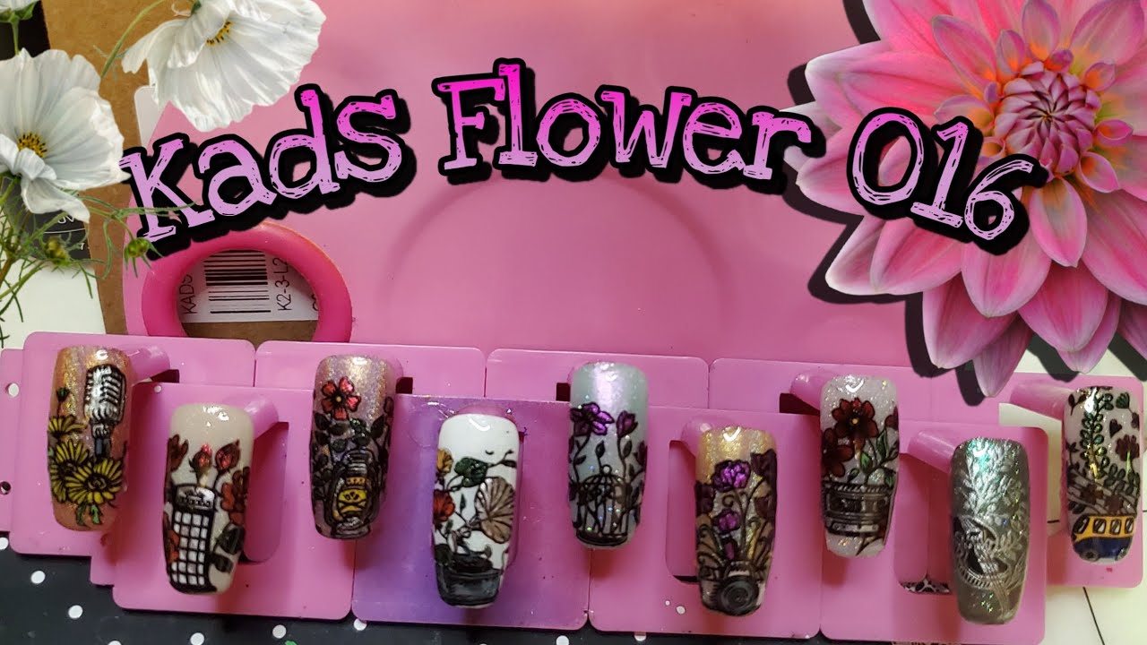 KADS FLOWER 016 STAMPING PlATE MANI - YouTube