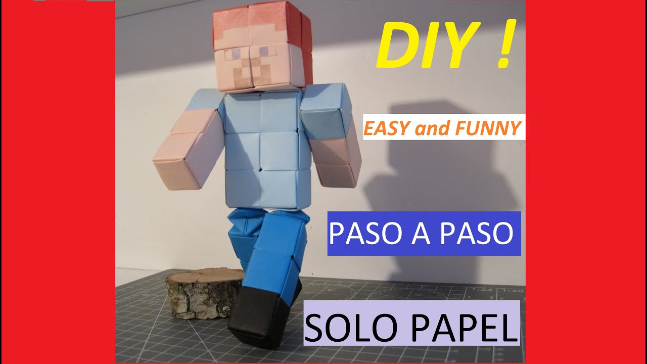 Minecraft Origami Fácil 🚹 Origami 3D HUMAN paper 🚹 papiroflexia paso a ...