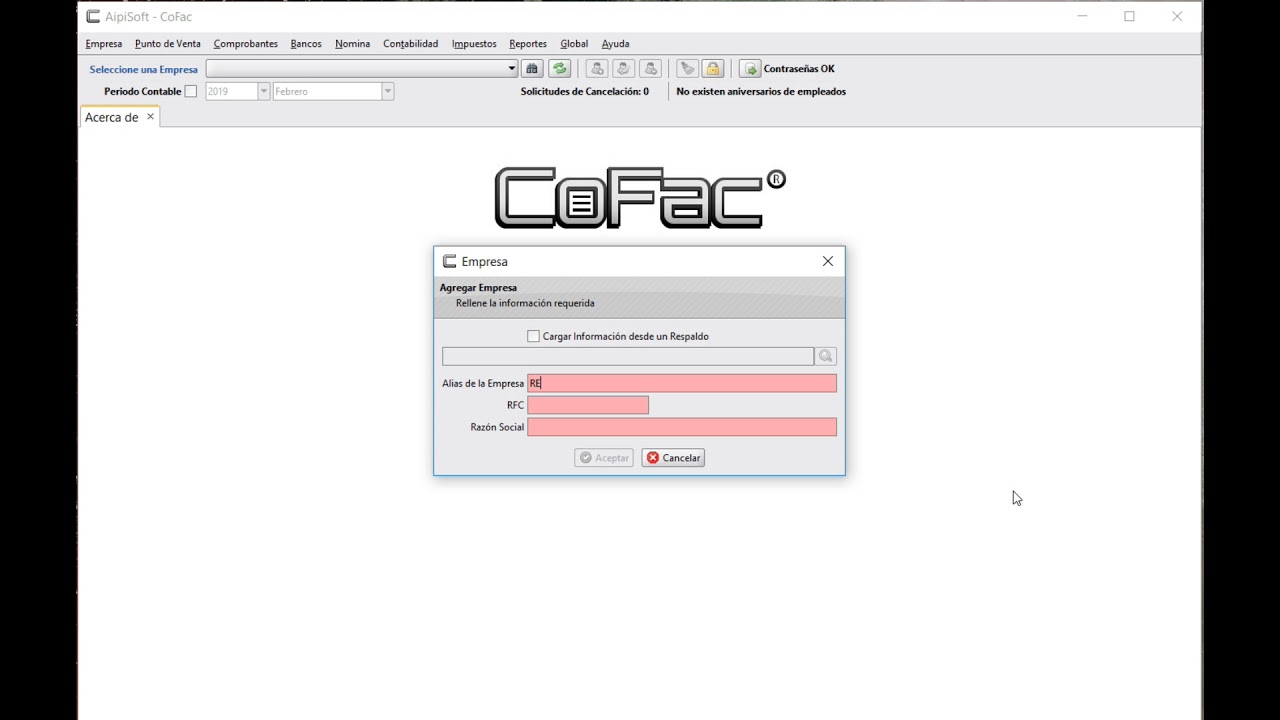 ¿Cómo dar de alta una Empresa en CoFac? - YouTube