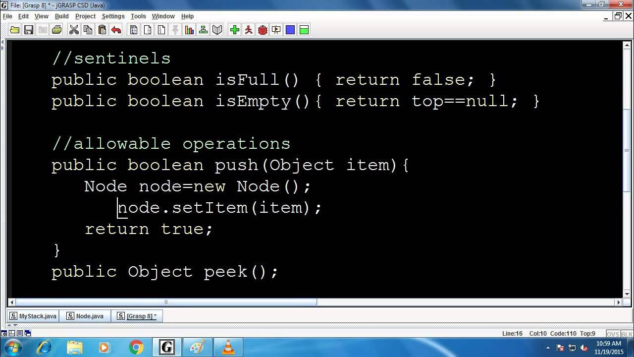 linked list stack implementations in java - YouTube