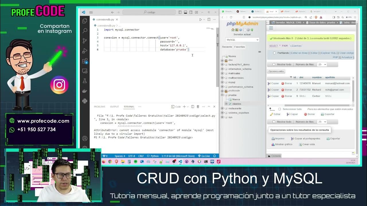 [Clase Gratuita 20240925] Cómo hacer CRUD con Python y MySQL - Profesor ...