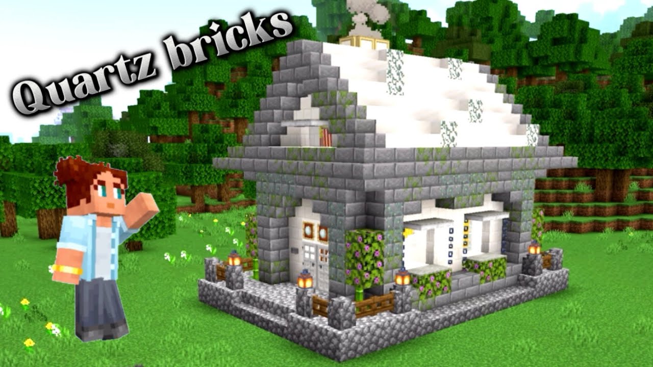 Minecraft tutorial 🔨🪚🪓: How to build a Quartz Brick House 🏠 - YouTube