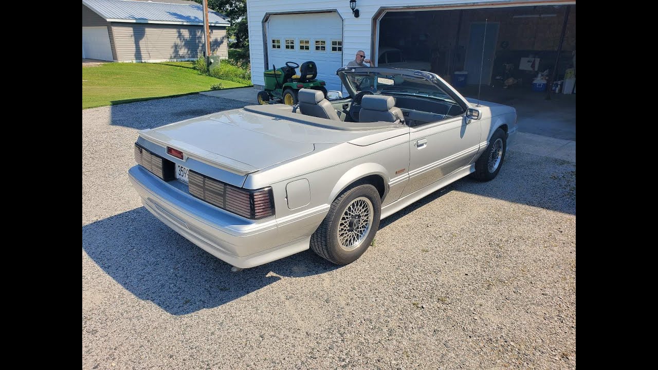 1988 Ford Mustang ASC McLaren Start-up and Walk-Around Video - YouTube