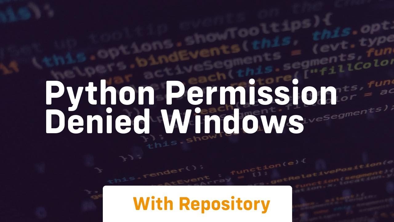 python permission denied windows