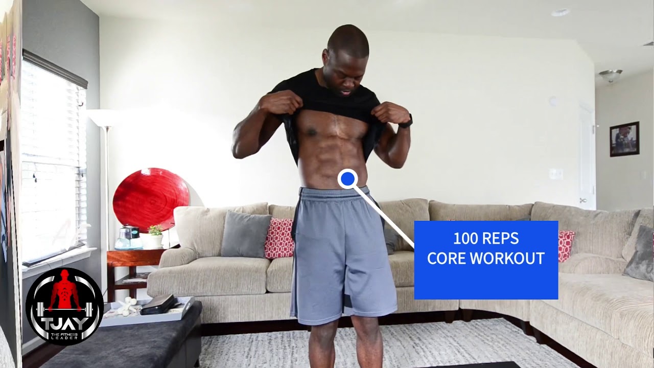 Core Workout 100 Reps - 10 exercises - YouTube