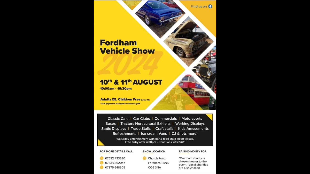 Fordham Vehicle Show 10th-11th August 2024.... - YouTube
