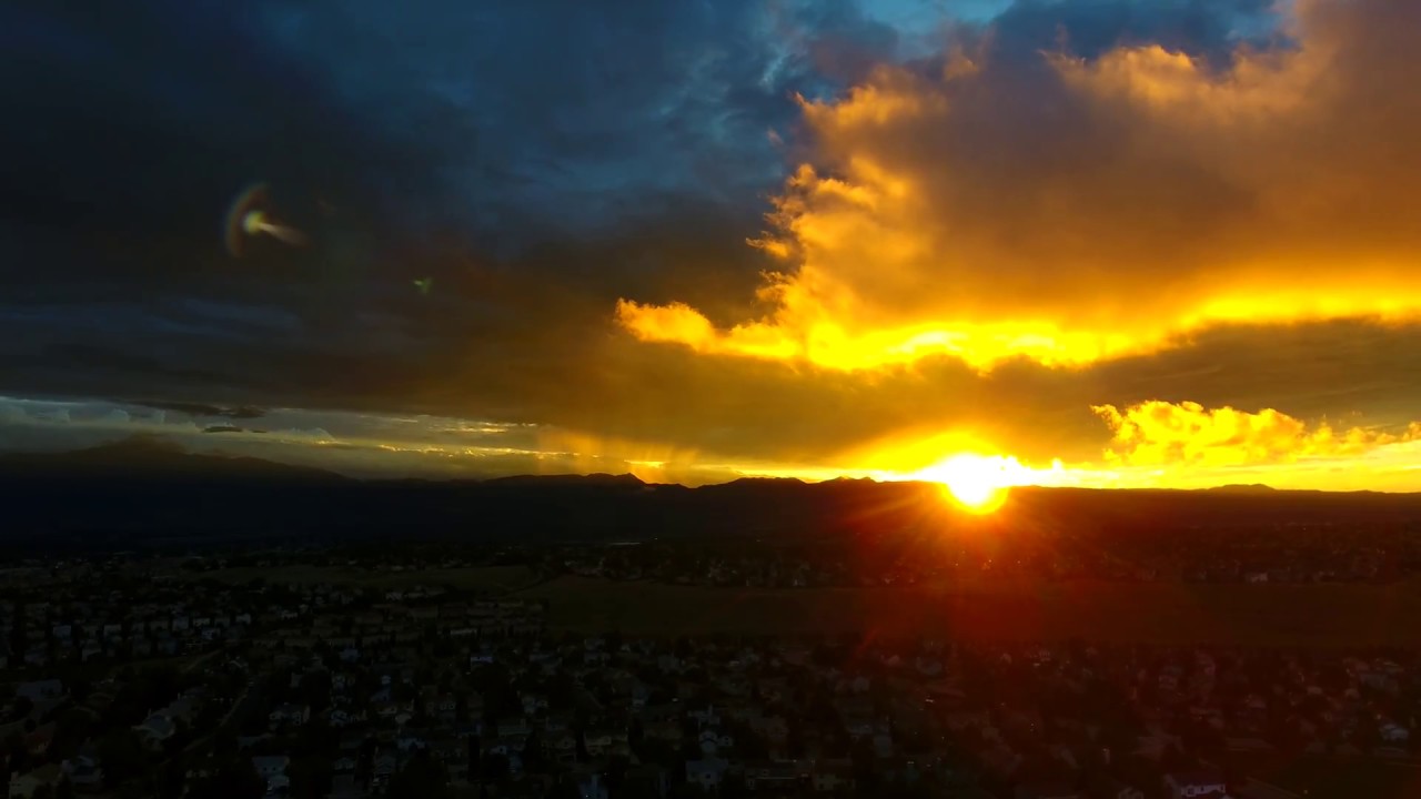 Colorado Springs Sunset July 15, 1017 Aerial Time lapse 8X Speed - YouTube