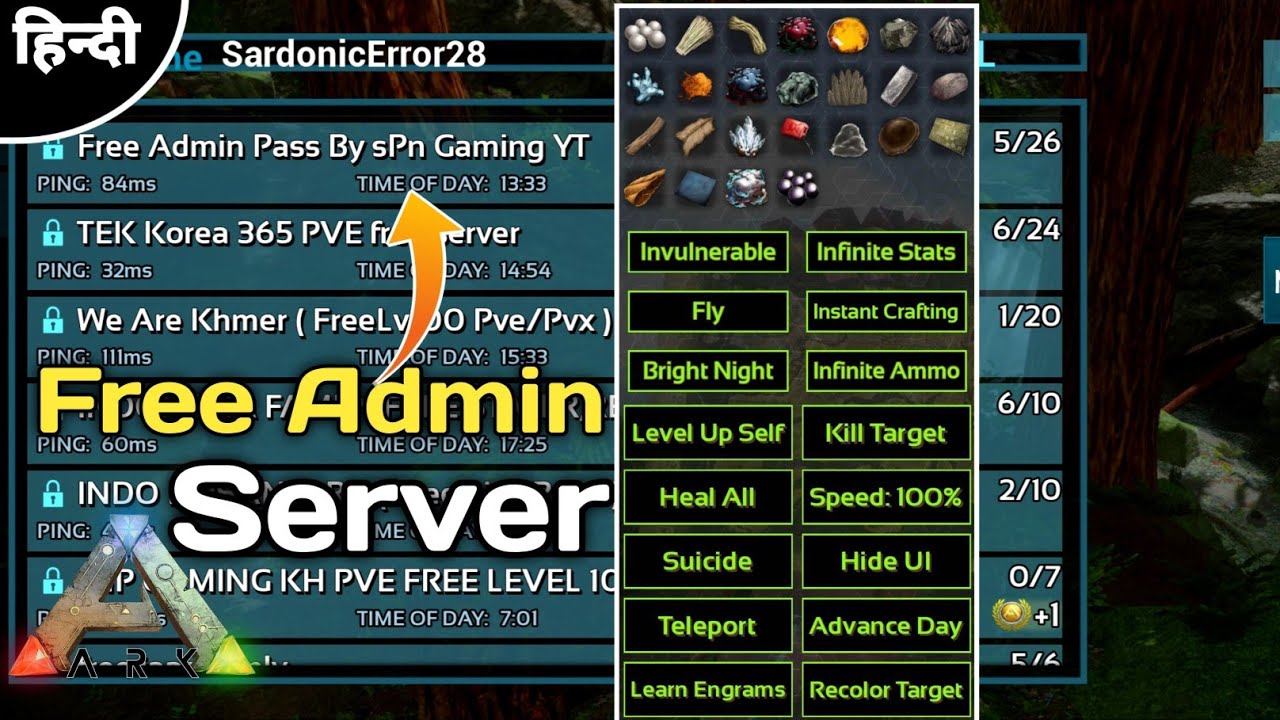 Creating A Free Admin Pass 26 Slot Server | Ark Survival Evolved Mobile ...