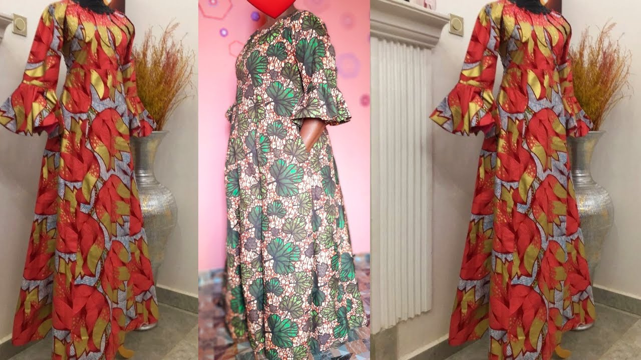 DIY-How to Cut and Sew A Trendy Maxi Bubu Dress with Godet | # ...