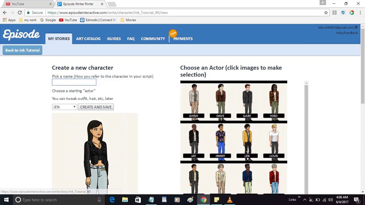 character customization (episode : ink style tutorial) - YouTube