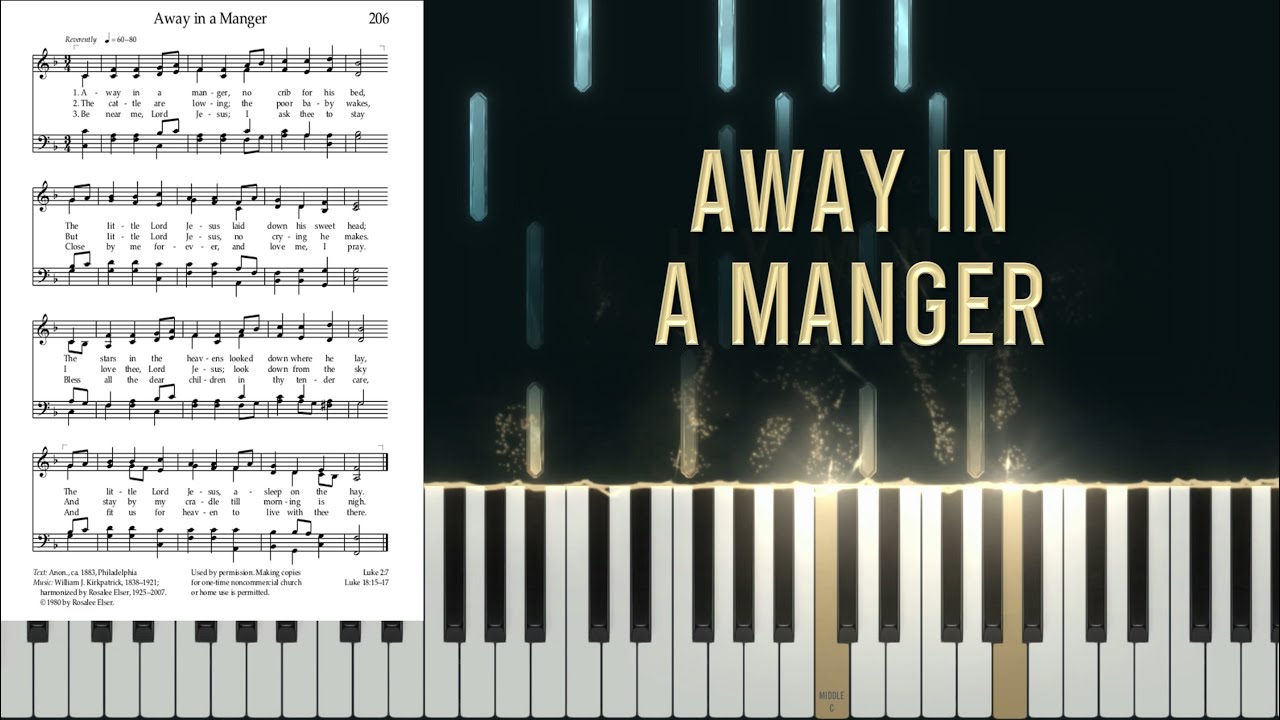 206 - Away in a Manger (Piano/Organ Tutorial) - YouTube