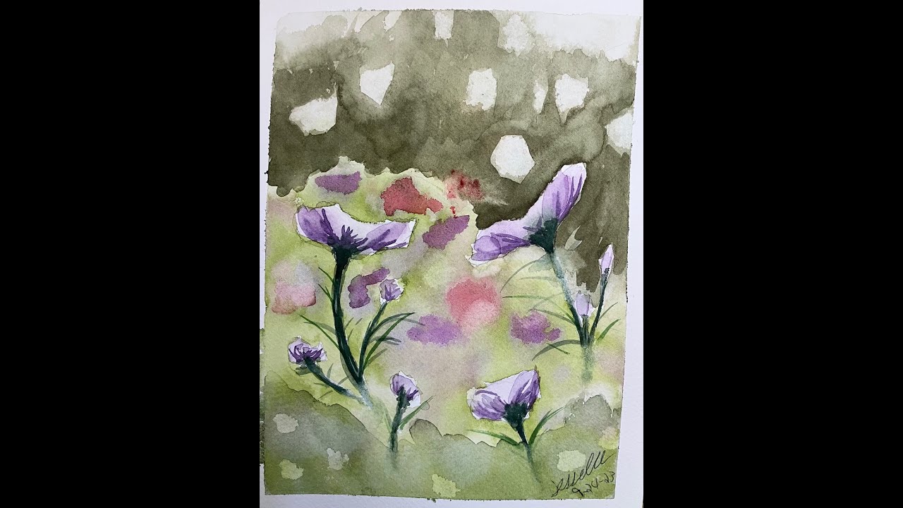 Flower practice in watercolor - YouTube