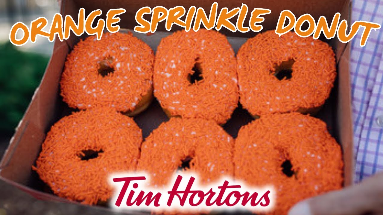 Tim Hortons Orange Sprinkle Donut - Taste Test - YouTube