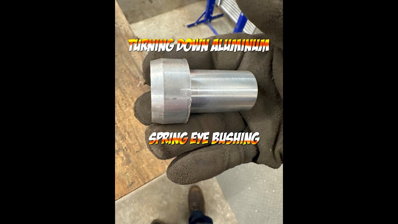 Turning down spring eye bushing on lathe - YouTube