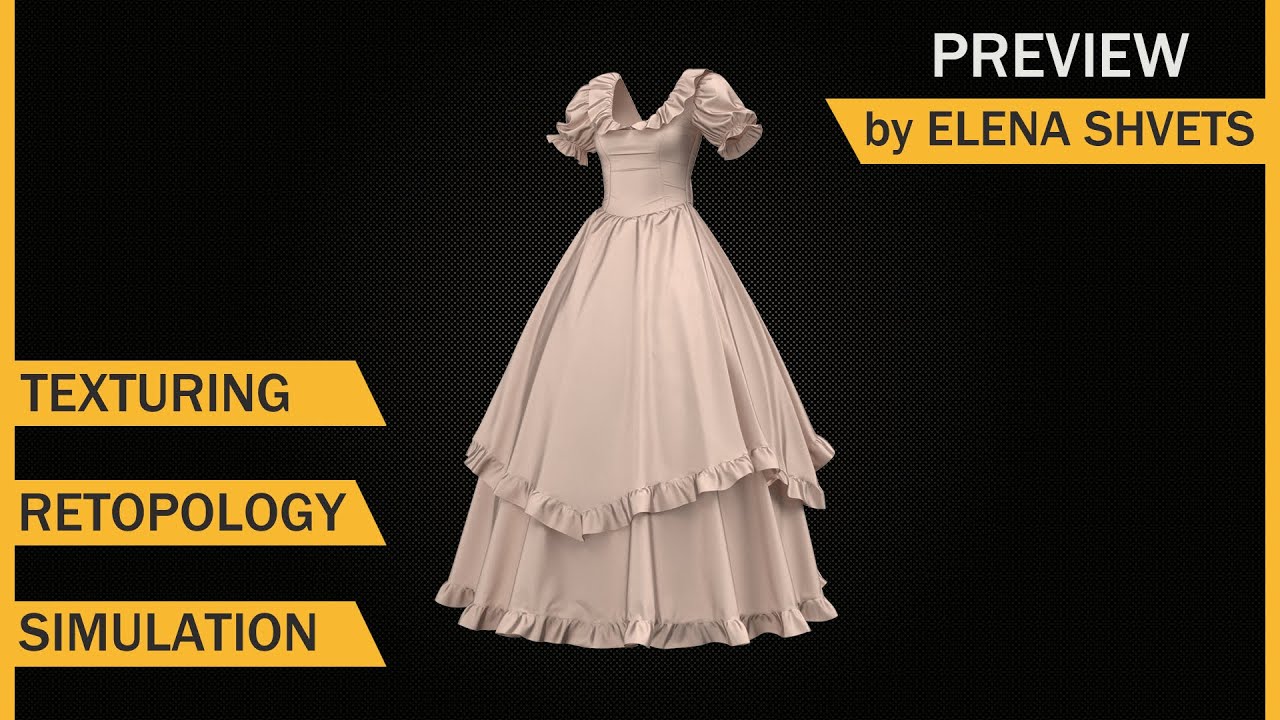 Платье винтажное в Marvelous Designer. Vintage dress Marvelous Designer ...