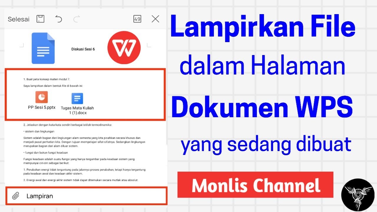 Cara Melampirkan File Dalam Halaman Dokumen WPS Office || MONLIS TRIK - YouTube