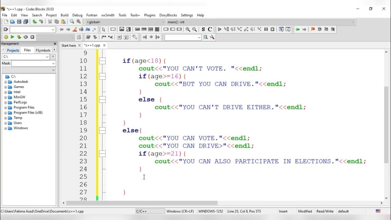C++ | If , else , else if , nested if else statements - YouTube