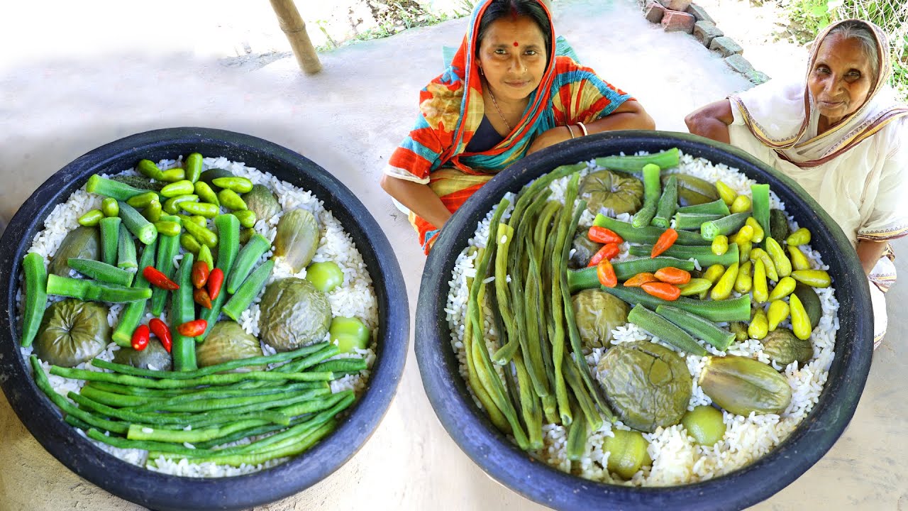 villfood Garden and vegetables collect and cooking by our Grandmother ...