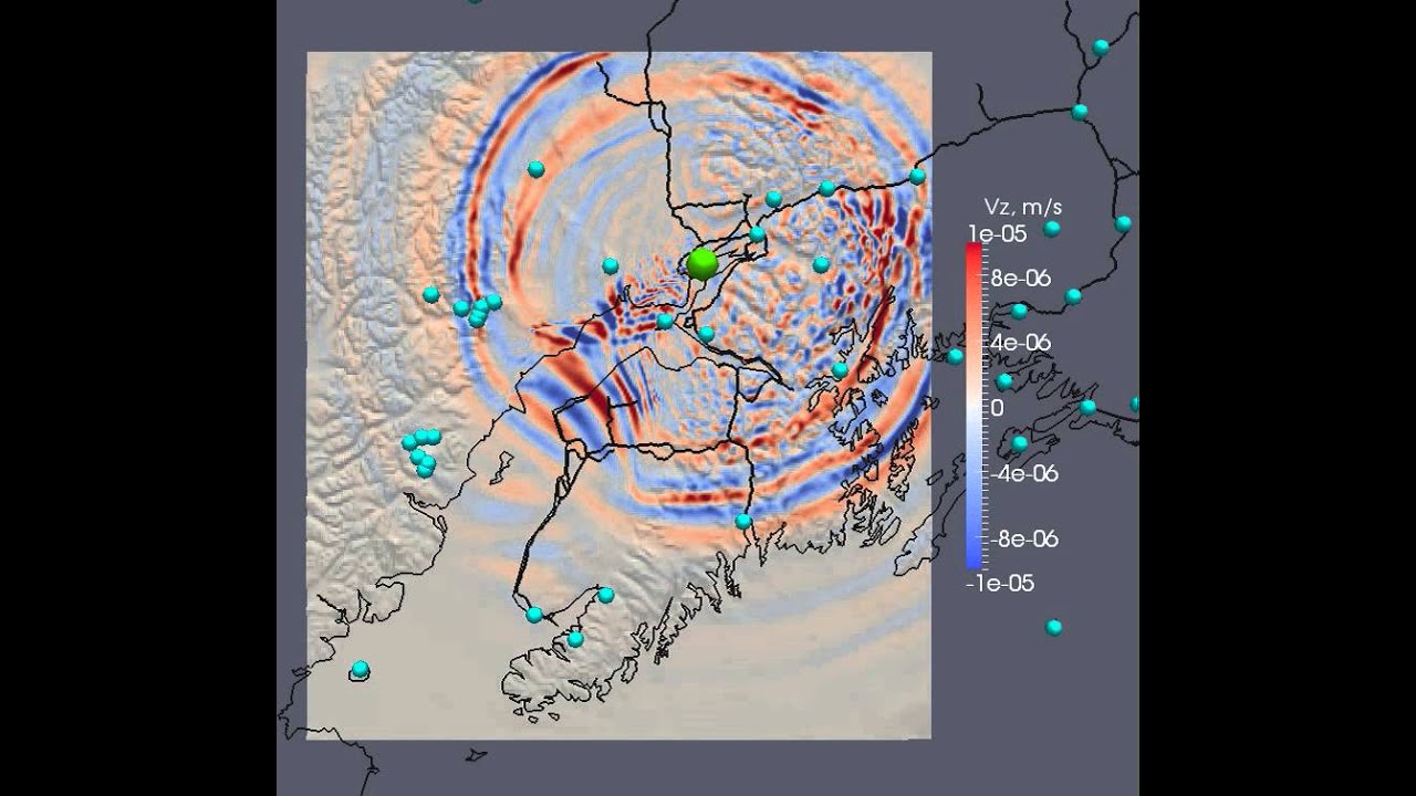 Computer simulation for earthquake near Anchorage, Alaska - YouTube