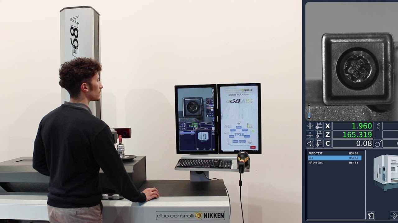 Elbo Controlli NIKKEN tool presetter E68LA Inspection mode - YouTube