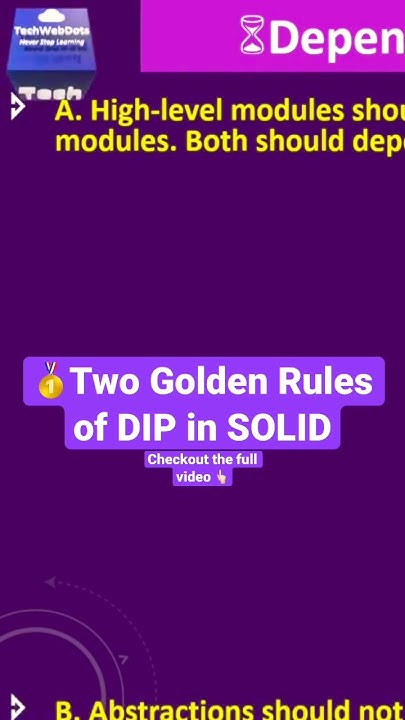 🥇Two Rules of (Dependency Inversion Principle) DIP in SOLID #solid # ...